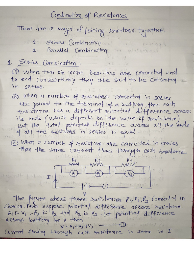 Class 10 Electricity Notes | PDF