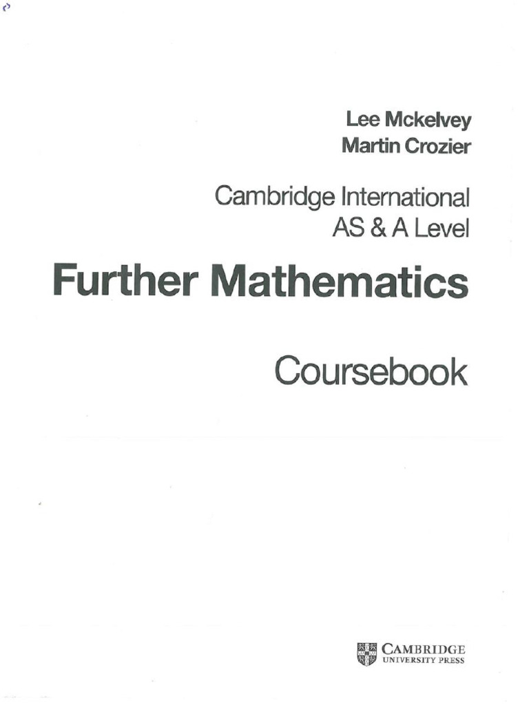 As & A Level Further Math Textbook | PDF