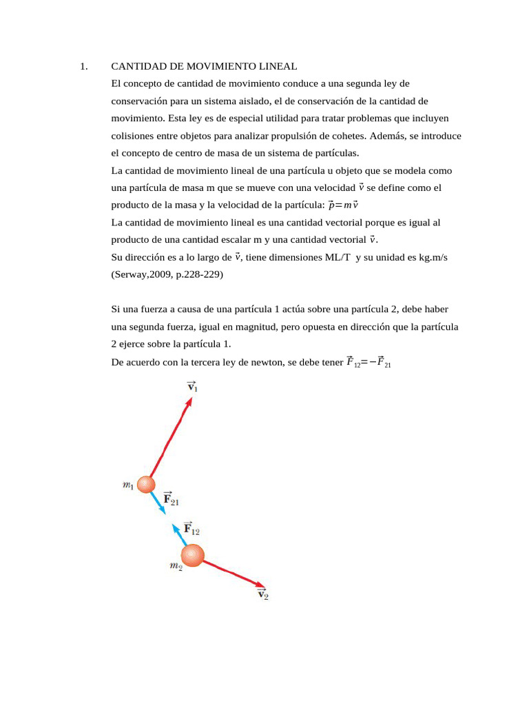 Cantidad de Movimiento Lineal | PDF