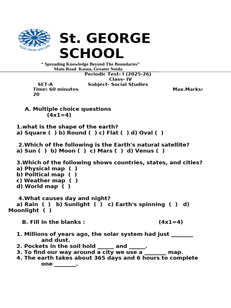 Class-4 S.ST SET - A | PDF