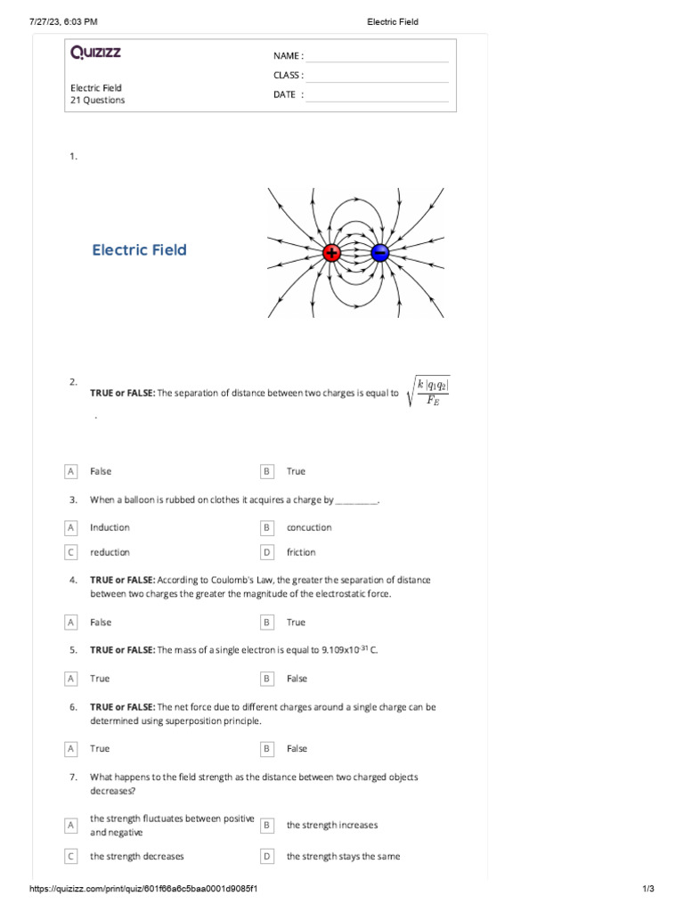 Electric Field | PDF | Electric Field | Electric Charge