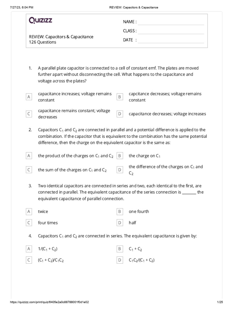 Capacitors & Capacitance | PDF | Capacitor | Capacitance