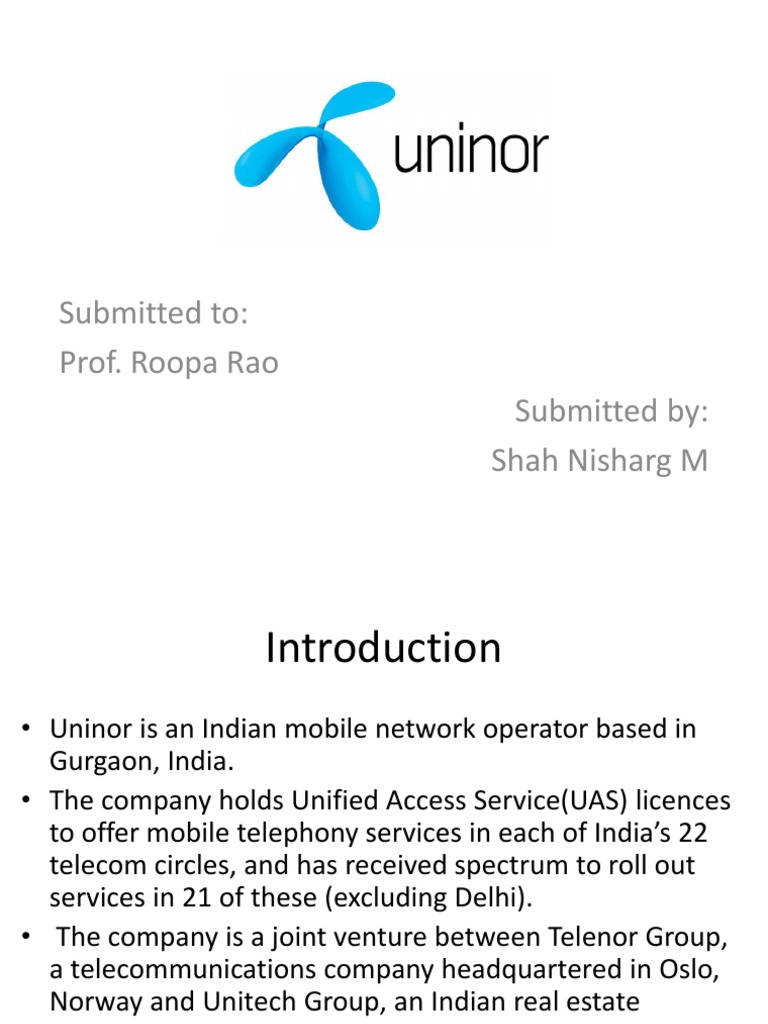 Uninor: Telenor's Indian Venture Insights | PDF