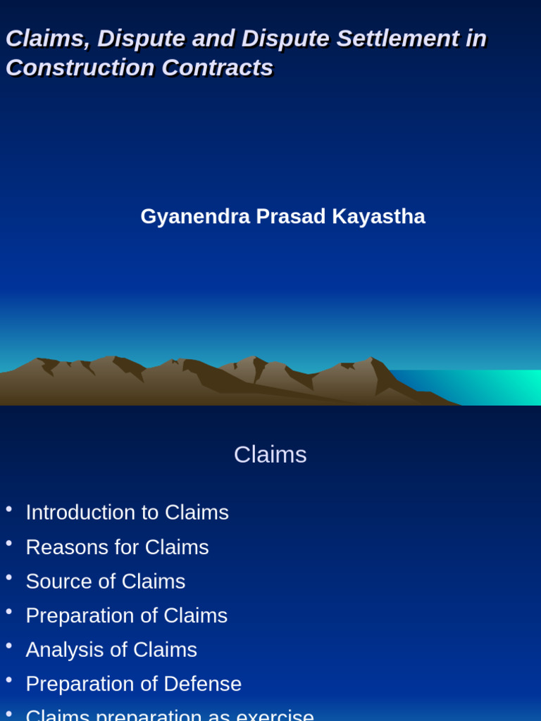 Construction Claims and Dispute Resolution | PDF | Alternative Dispute ...
