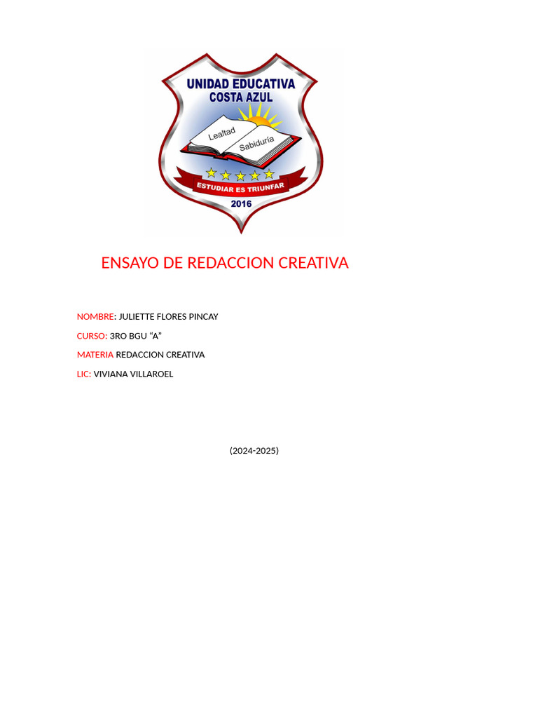 Copia de ENSAYO DE REDACCION CREATIVA | PDF | Verdad | Sócrates