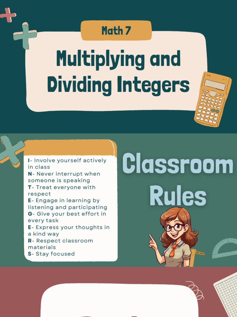 Multiplying and Dividing Integers | PDF | Subtraction | Mathematics