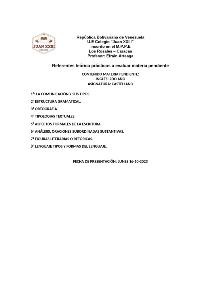 Materia Pendiente Arte y Patrimonio 1er Momento | PDF