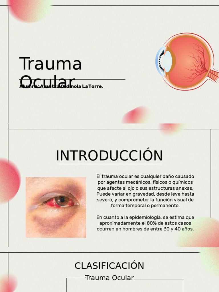 Trauma Ocular | PDF | Ojo humano | Enfermedades y trastornos