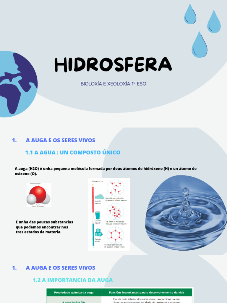 TEMA 7.2. A HIDROSFERA | PDF