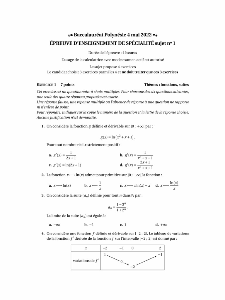 Bac Polynesie 12022 | PDF
