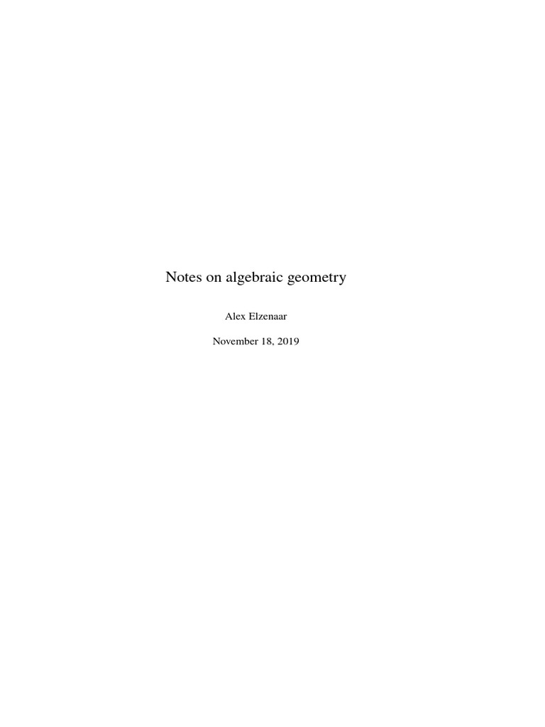 Alex | PDF | Field (Mathematics) | Algebraic Geometry