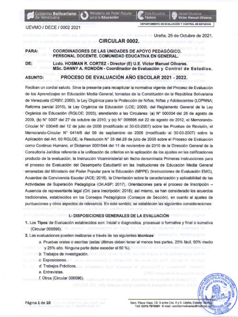 F.L. Circular-0002-Evaluacion | PDF