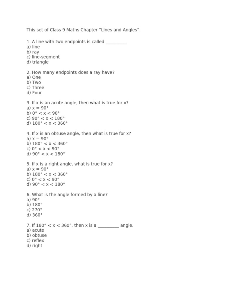 Lines & Angles | PDF