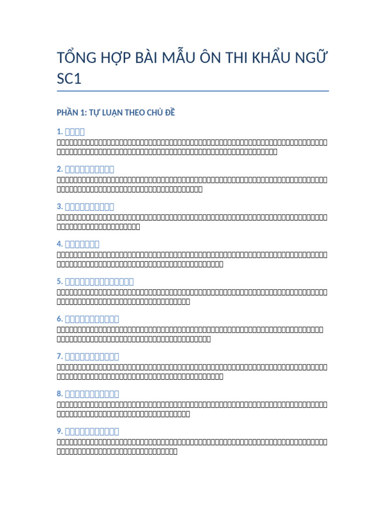 Bai Mau Khau Ngu SC1 | PDF