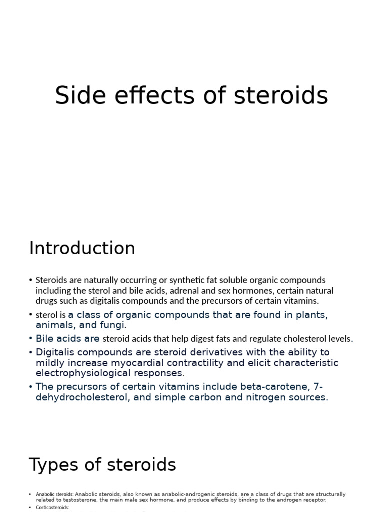 Side Effects of Steroids | PDF | Testosterone | Endocrine System