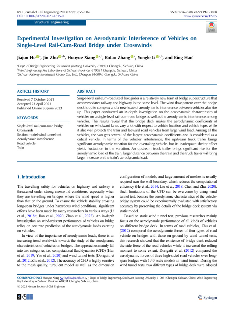 Experimental Investigation On Aerodynamic Interference 2023 KSCE ...