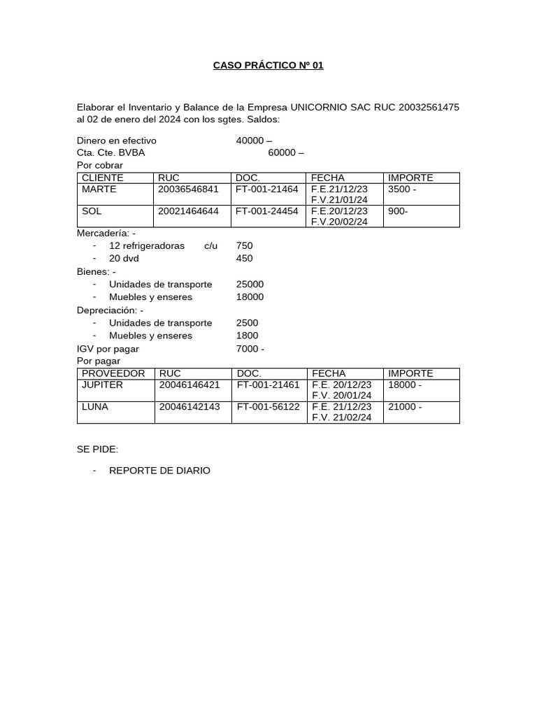 Caso Práctico #01 | PDF