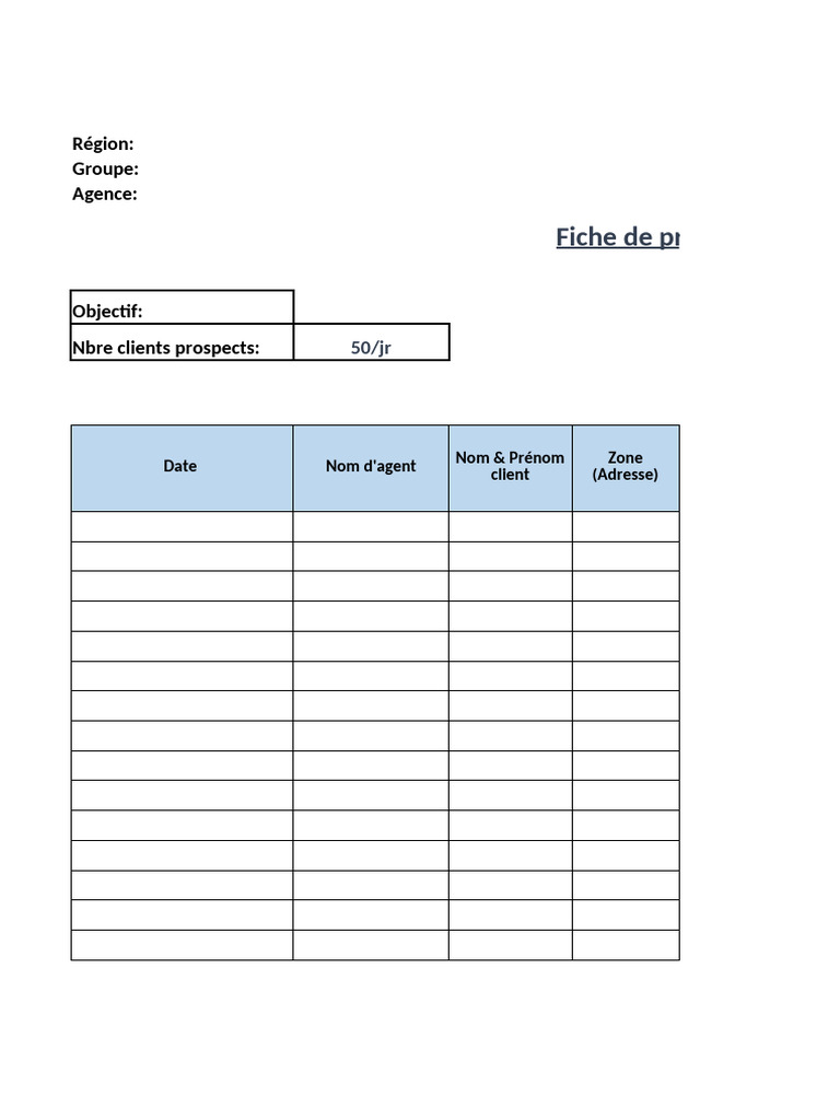 Fiche de Prospection 2025 | PDF