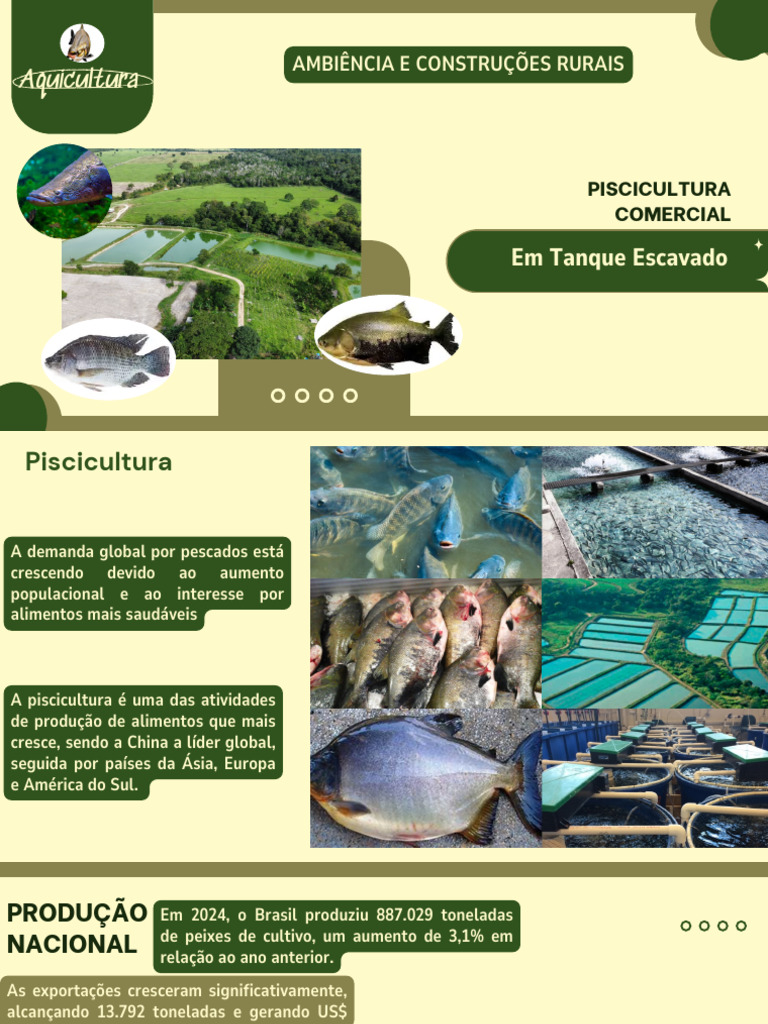 Aquicultura Piscicultura Comercial em Tanque Escavado | PDF ...
