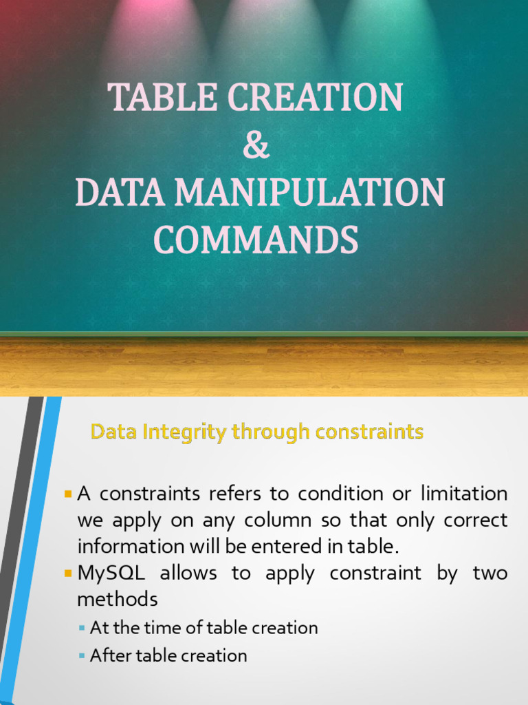 MySQL Table Constraints and Commands | PDF | Computing | Data Management
