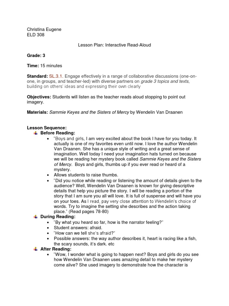 ELD 308 1lesson Plan Set | PDF | Narrative | Lesson Plan
