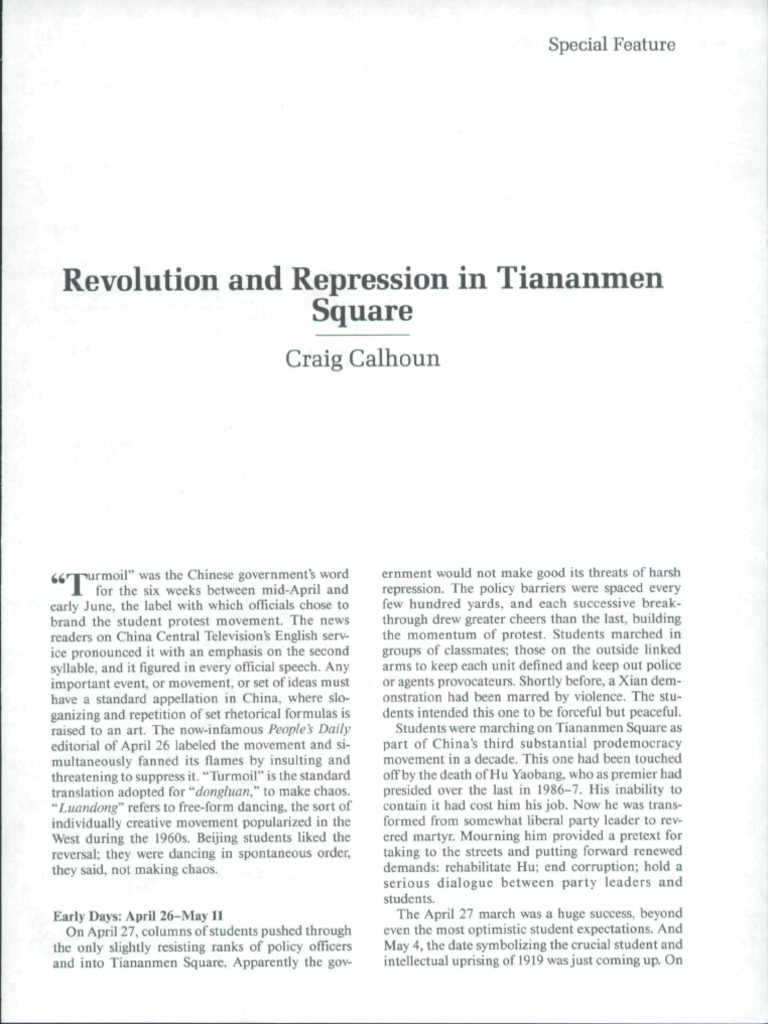 Tiananmen Square Protests Overview | PDF