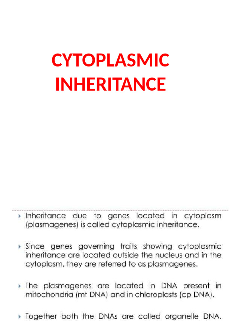 Cytoplasmic Inheritance | PDF