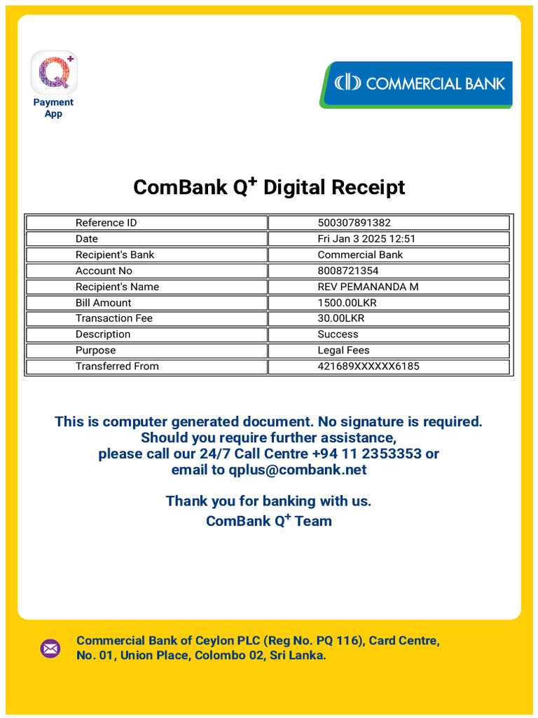 Combank Q Digital Receipt | PDF