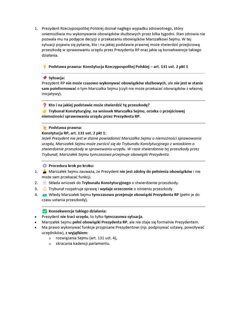 Kazus 1 Prezydent | PDF