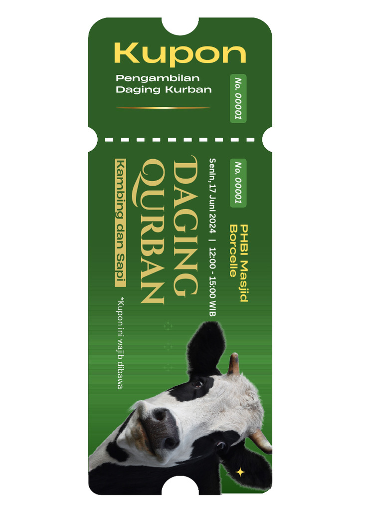 Hijau Modern Kupon Pengambilan Daging Kurban | PDF