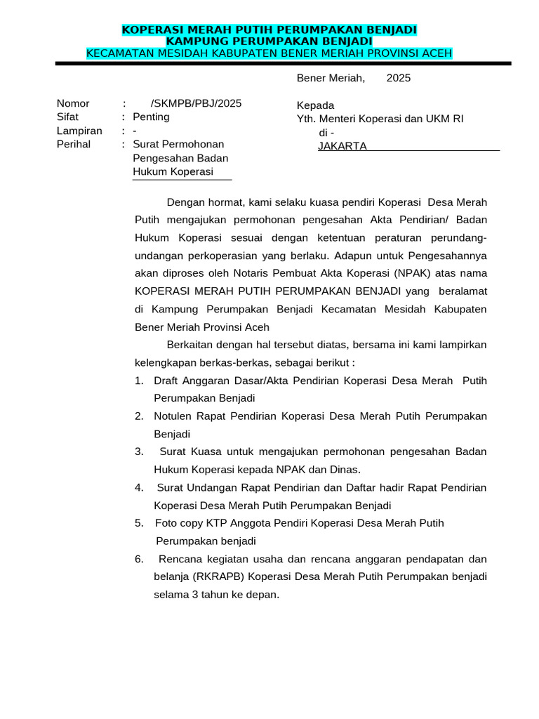 Berita Acara Rapat Pendirian Koperasi | PDF