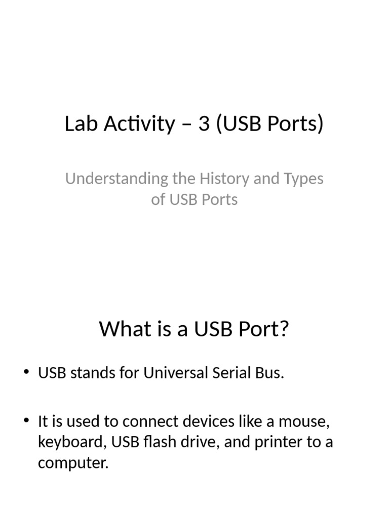History and Types of USB Ports | PDF