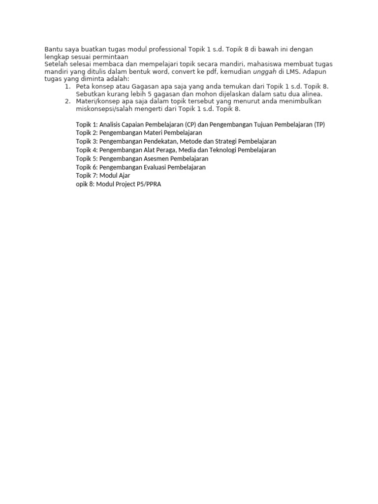Tugas Mandiri Modul Profesional PPG | PDF