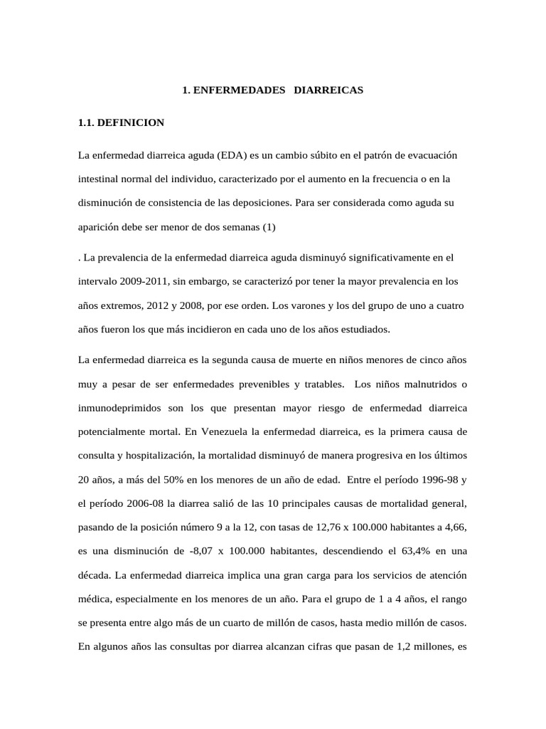 ENFERMEDADES DIARREICAS (Autoguardado) | PDF | Diarrea | Tasa de mortalidad
