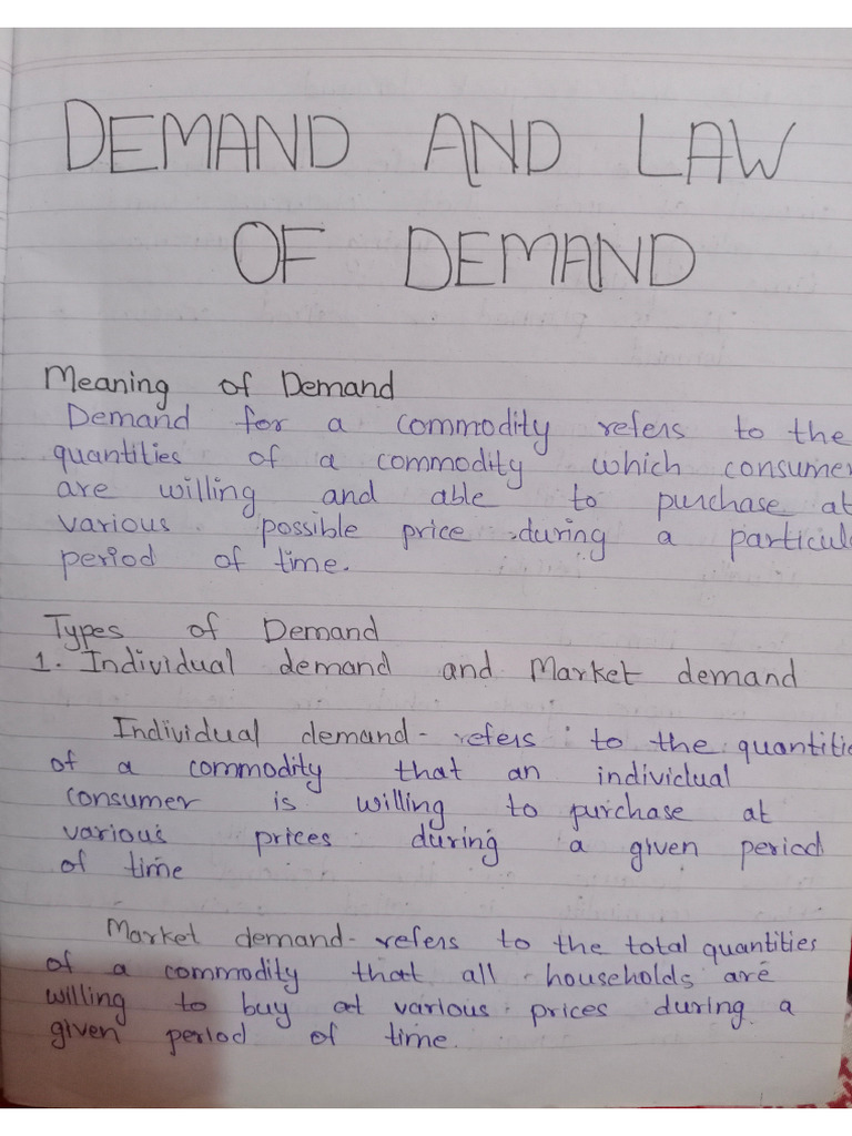 Demand and Law of Demand Class 12 ISC | PDF