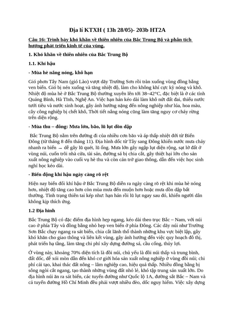 Địa lí KTXH | PDF
