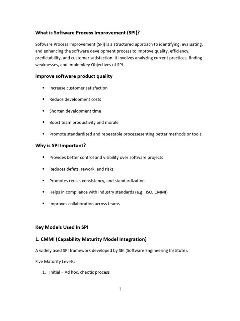 Software process Improvement | PDF | Business | Systems Thinking