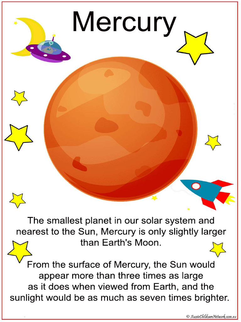 Space Poster Cartoon Mercury | PDF
