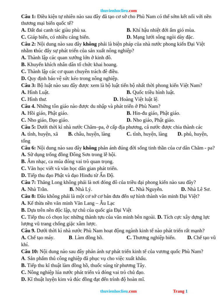 De Kiem Tra Giua HK2 Lich Su 10 KNTT 24 25 | PDF