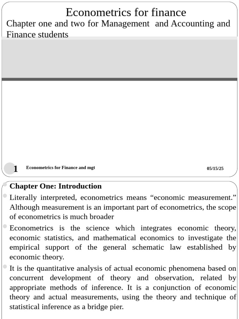 Econometrics For Finance | PDF | Econometrics | Statistics