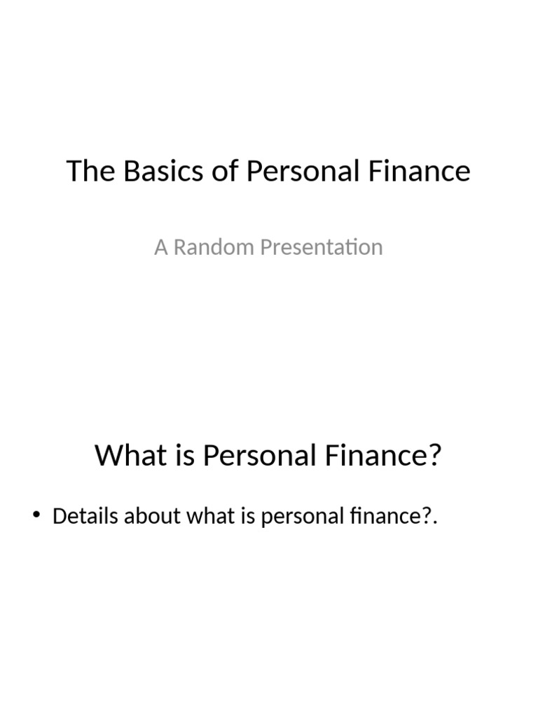 The Basics of Personal Finance | PDF