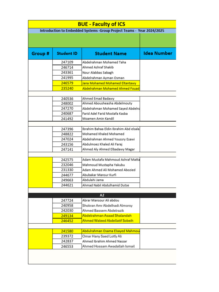 Group Project Teams for 2024/2025 | PDF | Egypt
