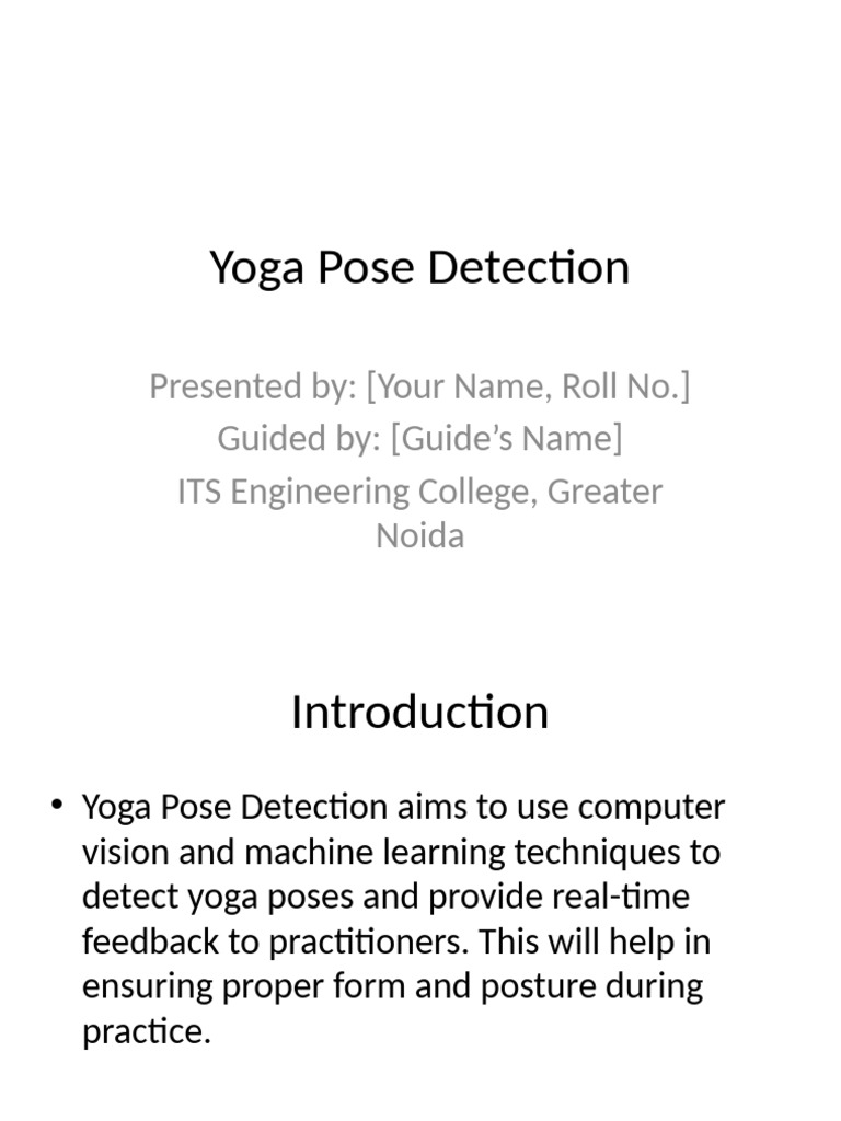 Yoga Pose Detection Presentation | PDF