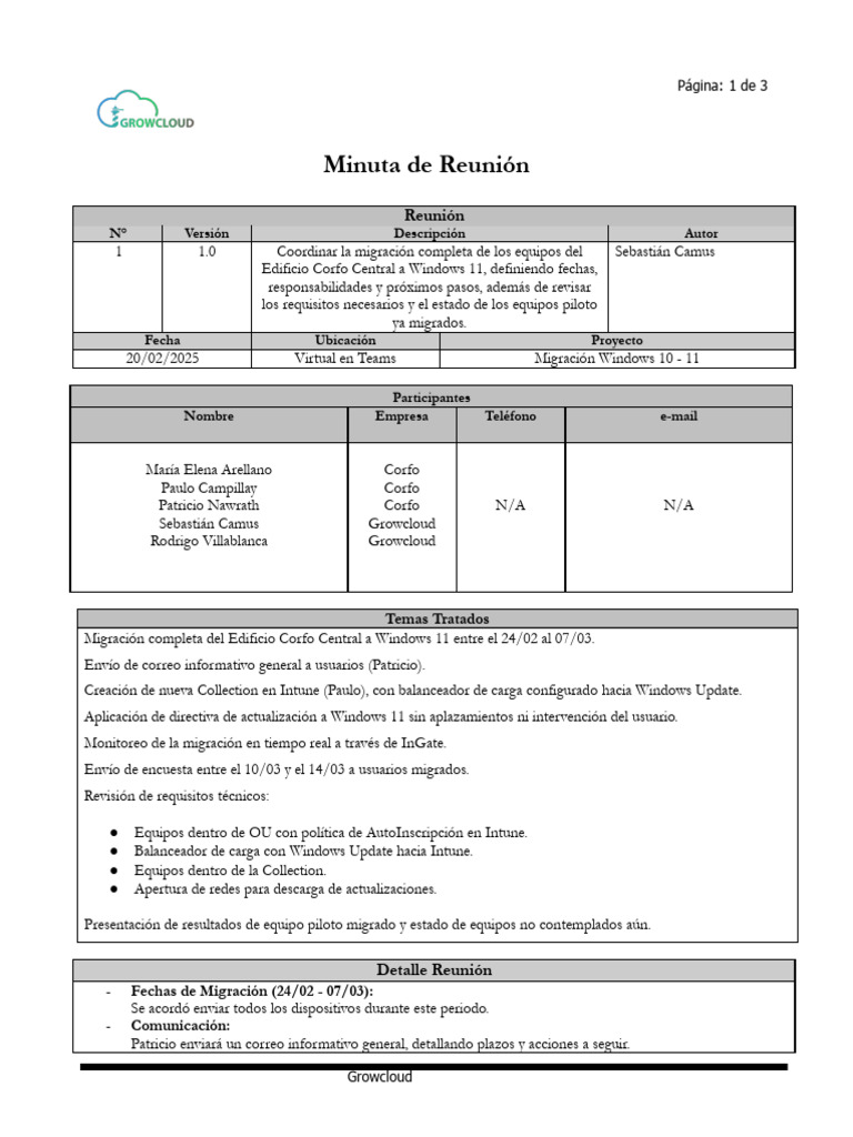 Minuta 001 | PDF | Windows 10 | Software