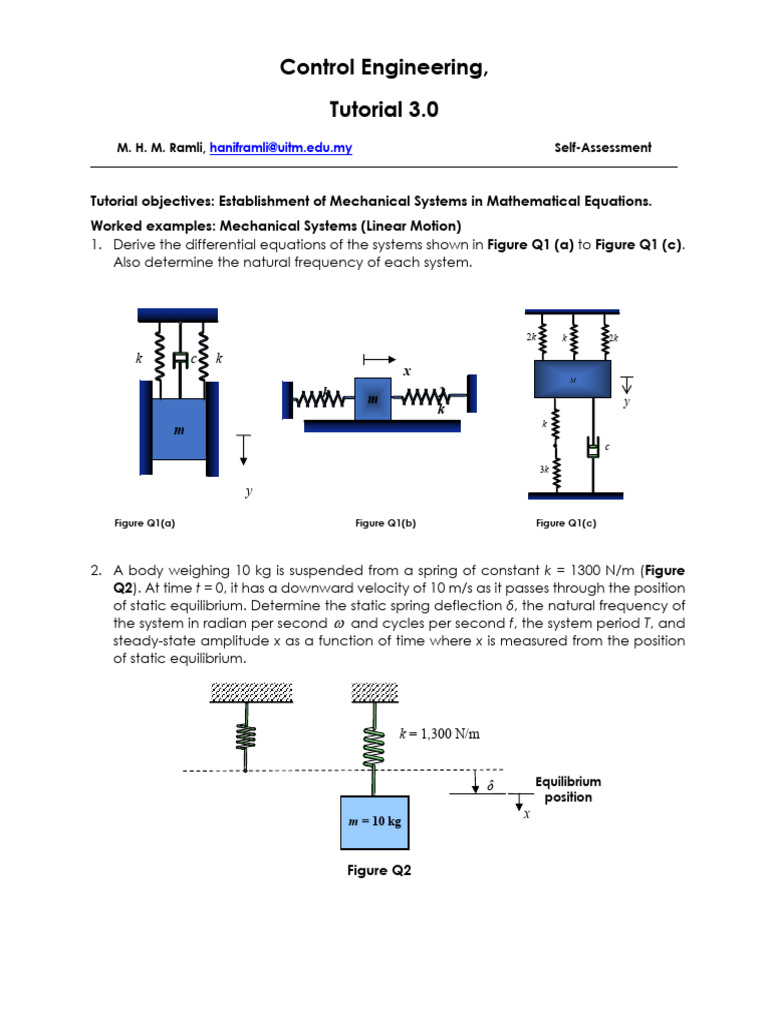 TUTORIAL_CHAPTER-3.0-Mathematical-Modeling | PDF | Electric Motor | Voltage
