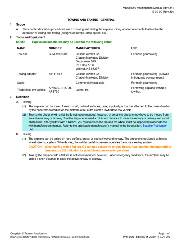 Chapter 9 Towing and Taxiing | PDF | Landing Gear | Snow