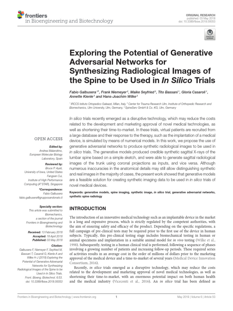 Exploring The Potential of Generative Adversarial Networks For Synthesizing Radiological Images ...