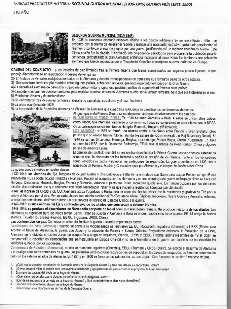 Segunda Guerra Mundial y Guerra Fria | PDF