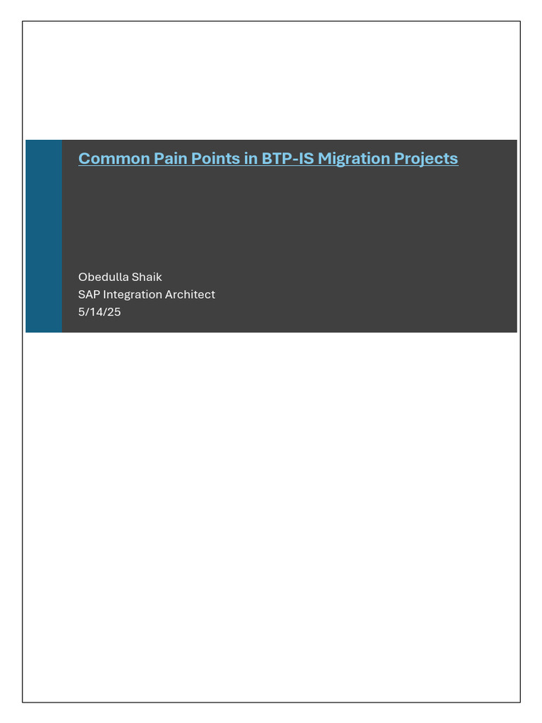 Common Pain Points in BTP-IS Migration Projects | PDF | Encryption | Cloud Computing