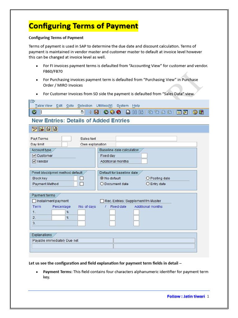 Configuring Terms of Payment | PDF | Discounting | Invoice